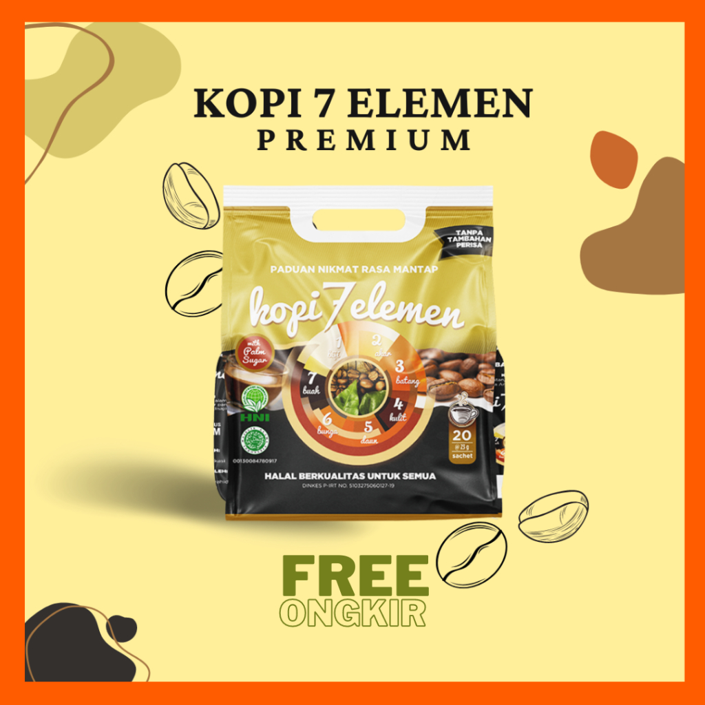 Jual Kopi 7 elemen Premium HNI kopi sevel premium 10 sachet | Shopee ...