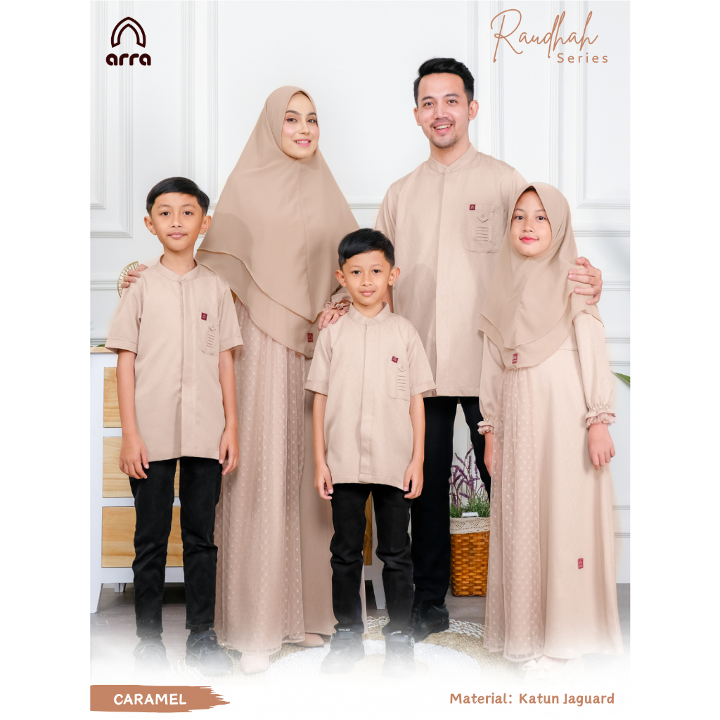 Jual ARRA - Sarimbit Raudhah (Koko, Gamis, Kerudung) Warna Caramel ...