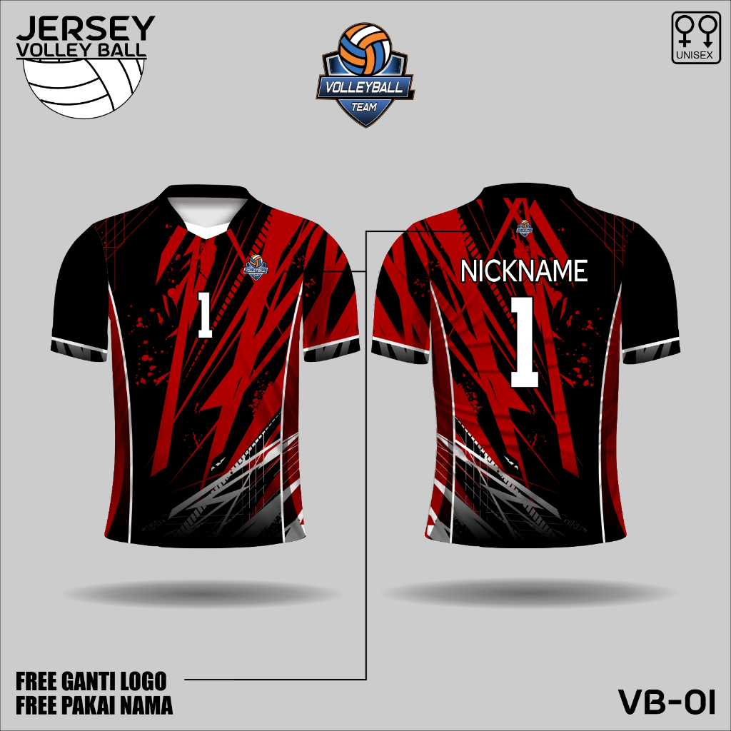 Jual Jersey voly kaos volleyball baju olahraga voli club volley ball ...