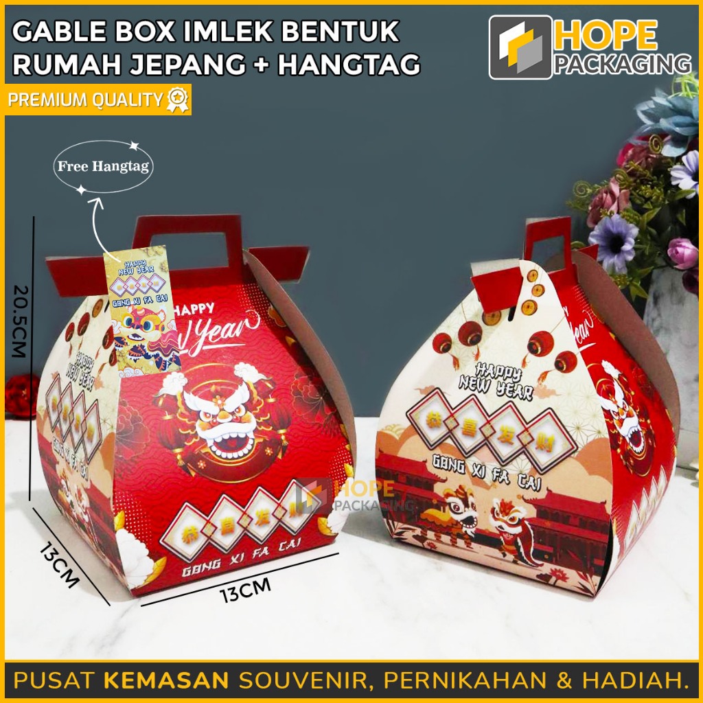 Jual Gable Box Imlek Bentuk Rumah Jepang / Box Kue Kering / Dus Imlek ...