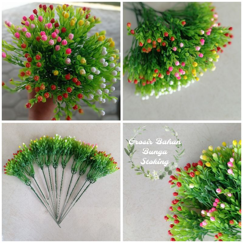 Jual Bunga Krokot Liar Mini Bunga Berry Mini Bunga Hias Buket Rumput ...