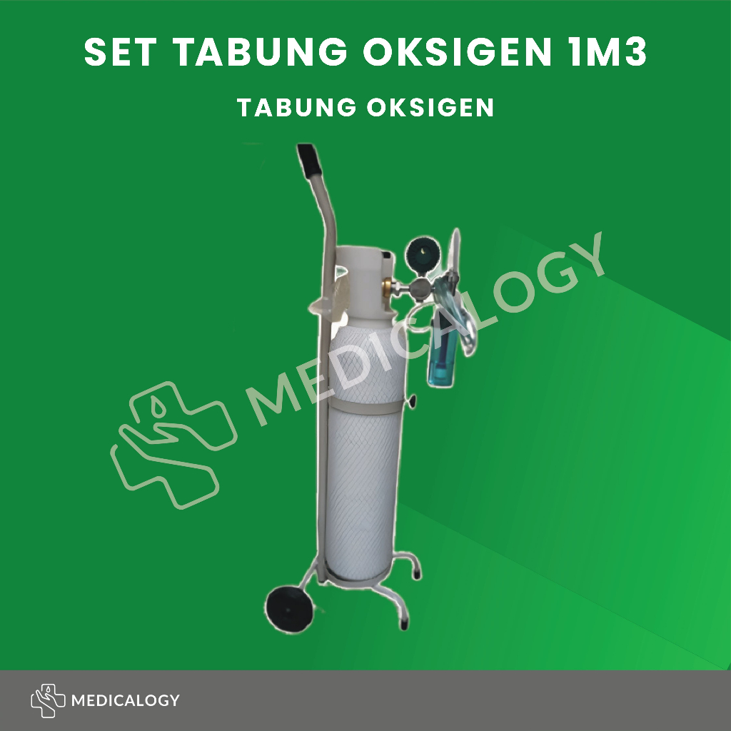 Jual Tabung Oksigen 1m3 1 m 3 Satu Set Lengkap (Regulator, Oksigen, Isi, Troli) | Shopee Indonesia