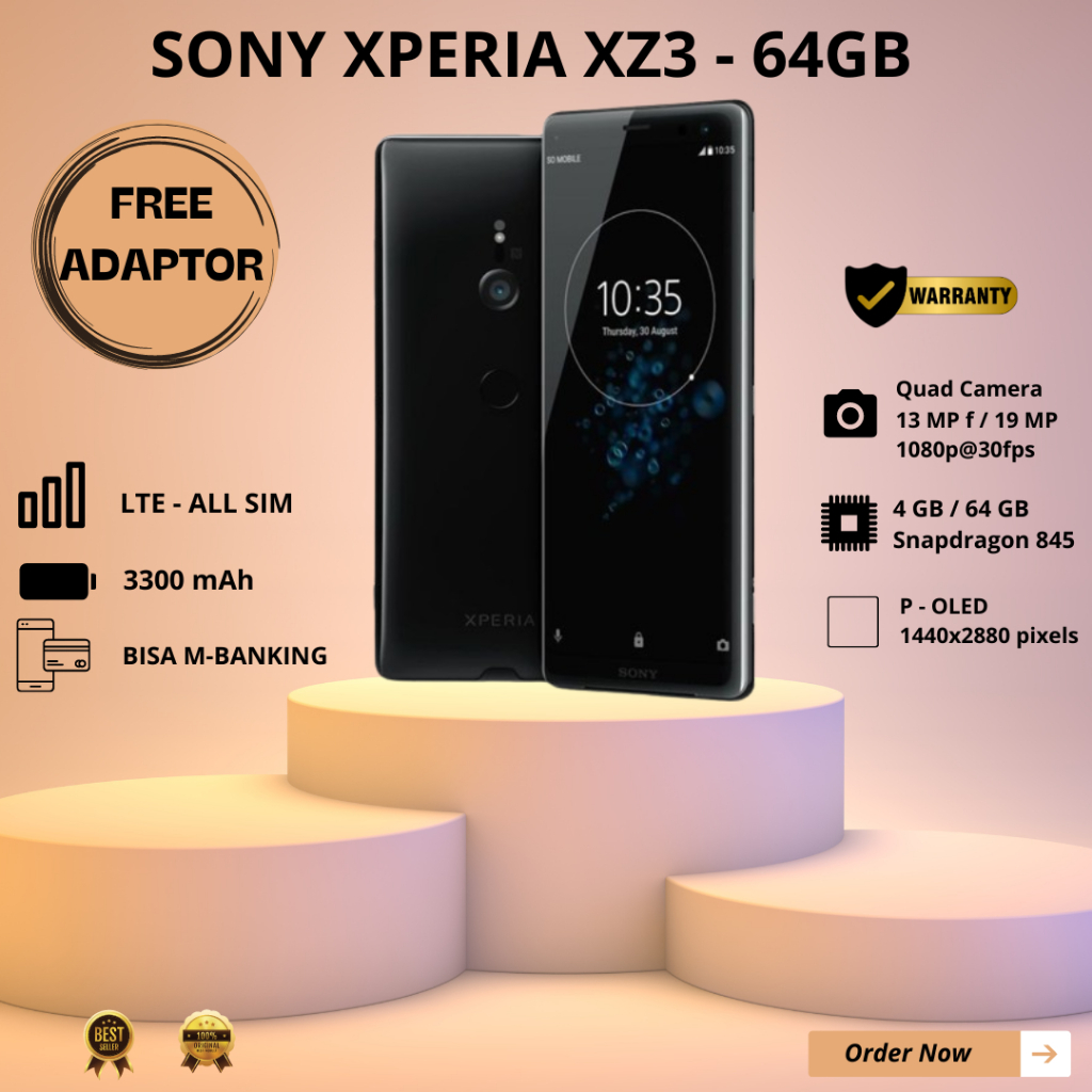 Jual FREE ADAPTOR SONY XPERIA XZ3 - 64GB ALL OPERATOR MULUS | Shopee ...
