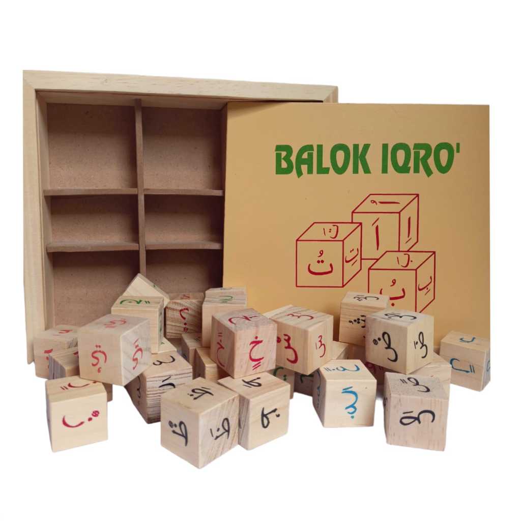 Jual Balok Iqro Mainan Kayu Edukasi Anak Balok Hijaiyah Montessori Toys ...