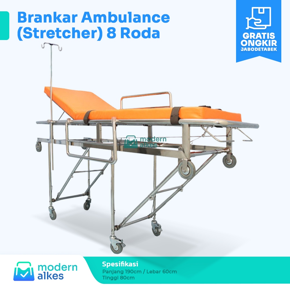 Jual Brankar Ambulance 8 Roda - Streatcher Ambulan 8 Roda | Shopee ...