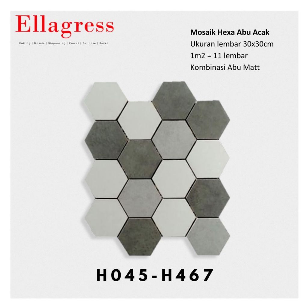 Jual Ellagress Mosaik Keramik Abu Acak H045 H467 | Shopee Indonesia