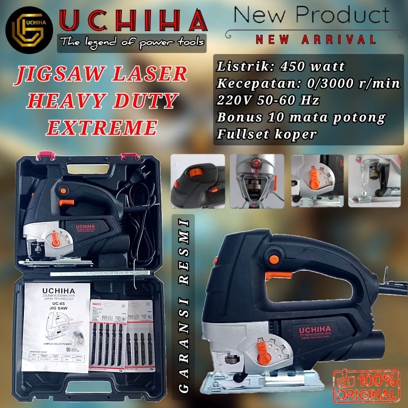 Jual MESIN Jigsaw Gergaji Kayu Potong Triplek KAYU BESI UCHIHA 65 MM ...