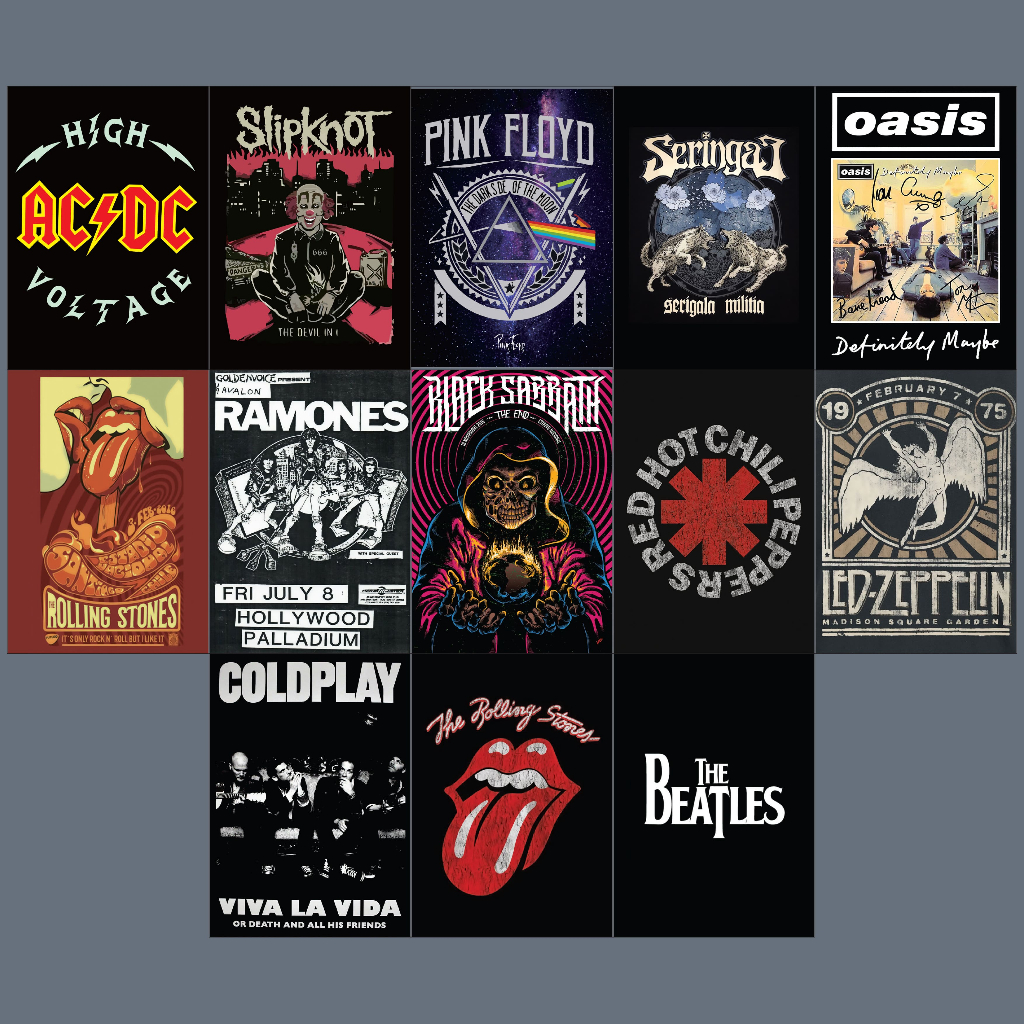 Jual STIKER POSTER BAND ISI 117pcs | DELUSIONWALL | STIKER DINDING BAND ...
