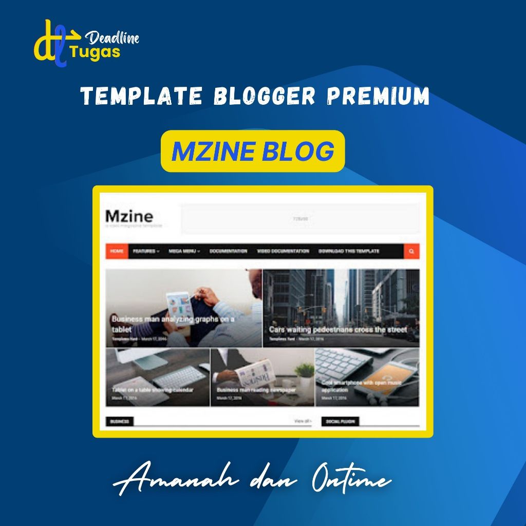 Jual Template Blogger Premium Mzine Blog | Shopee Indonesia