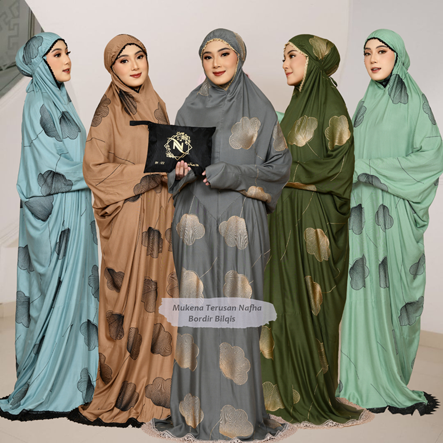 Jual NAFHA - Mukena Terusan Dewasa Bordir Bilqis | Shopee Indonesia