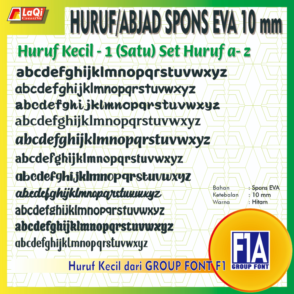 Jual Font / Huruf / Abjad Kecil Spons EVA untuk Papan Bunga Rustic ...