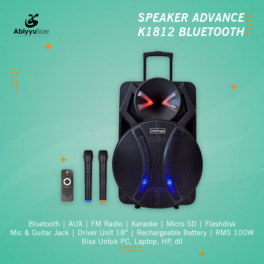 Jual Speaker Aktif Bluetooth Advance K1812 Karaoke Komputer PC Laptop HP | Shopee Indonesia