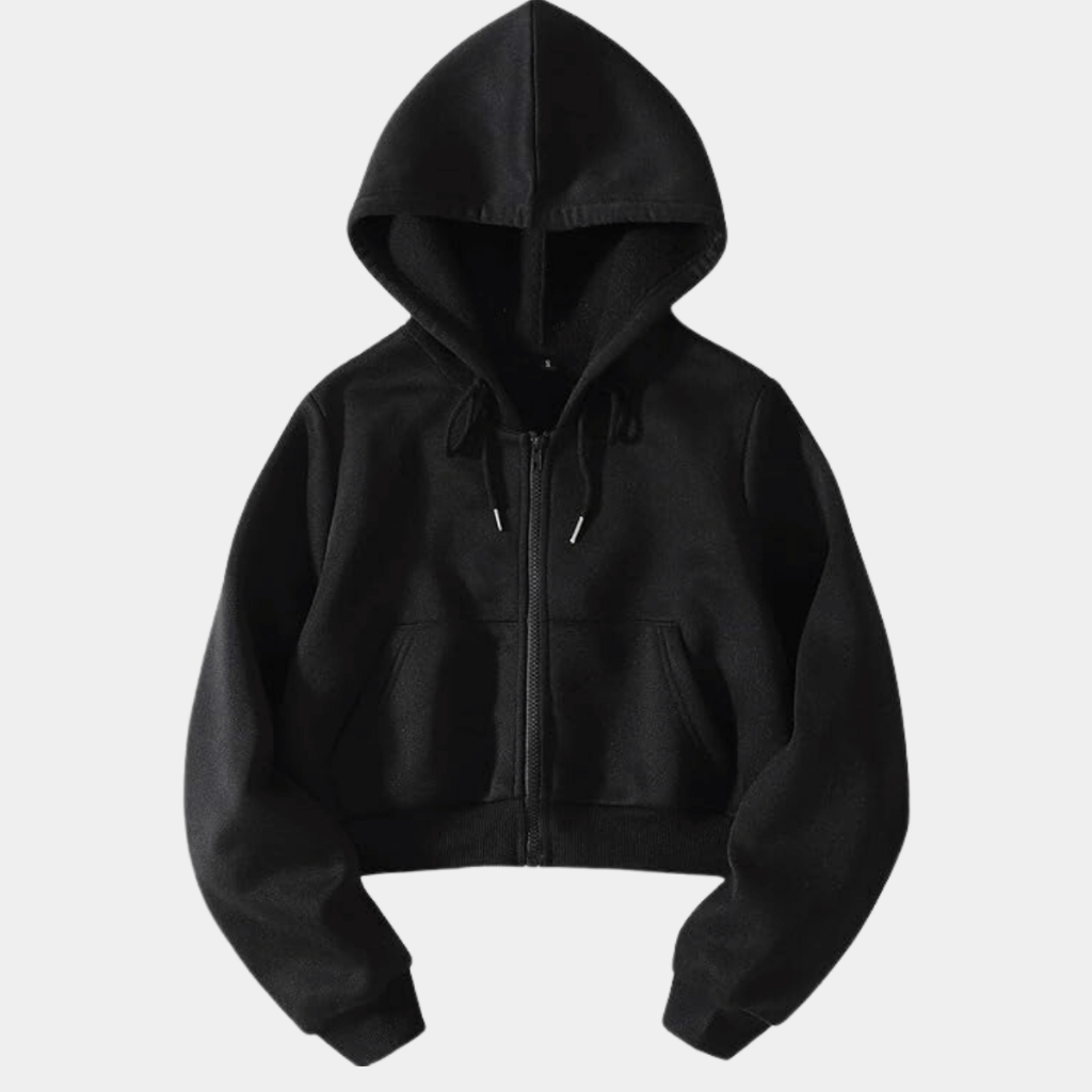 Jual HOODIE ZIPPER BASIC CROP POLOS PREMIUM Jacket Crewneck Sweater ...