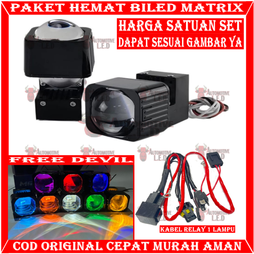 Jual ORIGINAL PAKET COMBO HEMAT BILED MATRIX X1 PRO 1,5 INCHI 45 WATT ...