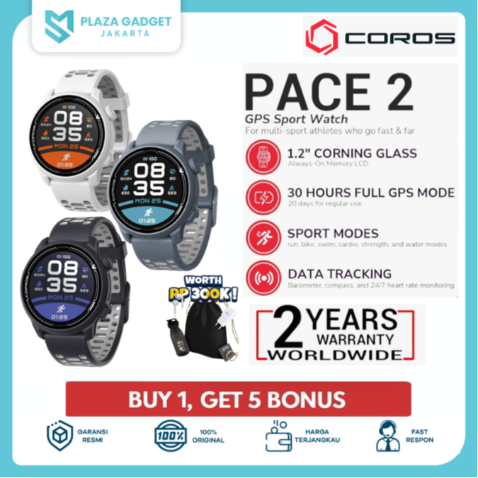 Jual Jam Tangan Smartwatch Coros Pace 2 Silicone Premium GPS Sport ...