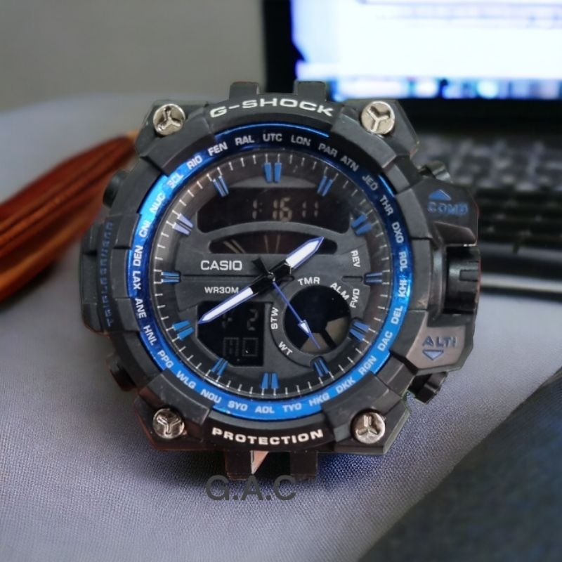 Jual Jam tangan G_shok casio WR 30 M dual time hanya kepala | Shopee ...