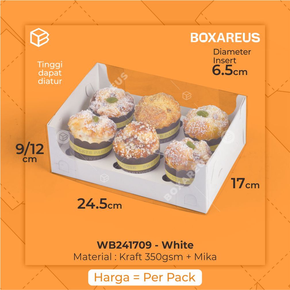 Jual BOX CUPCAKE ISI 6 - Packaging Muffin Kotak Bolu Kue Roti ...