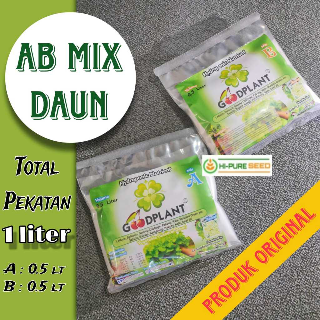 Jual Nutrisi Pupuk Hidroponik AB Mix Khusus Sayur Daun Merk GOODPLANT ...