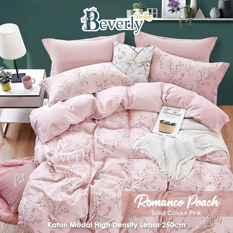Jual Sprei katun lokal Beverly Motif romance peach - sakura pink - elsa ...