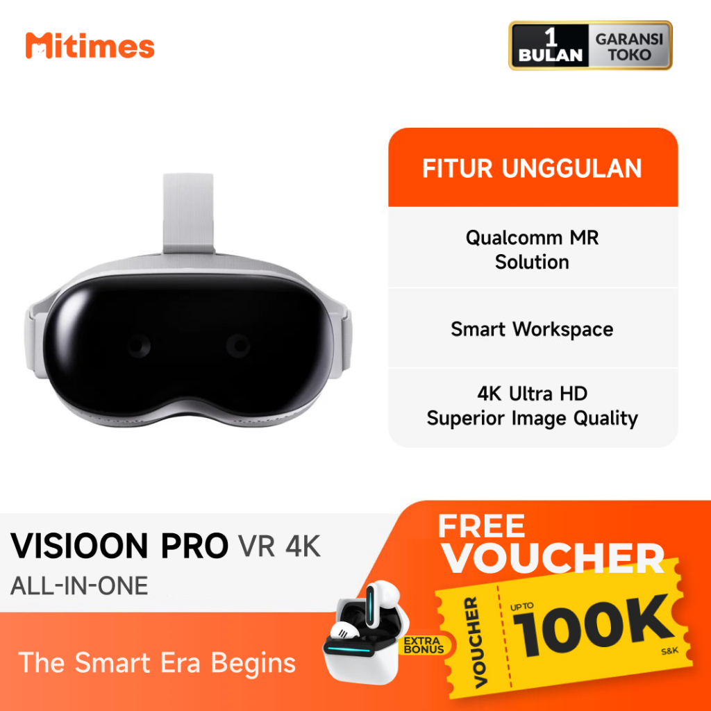 Jual Vision Pro VR Glasses AIO Virtual Reality Android 8.1 4K Ultra HD ...