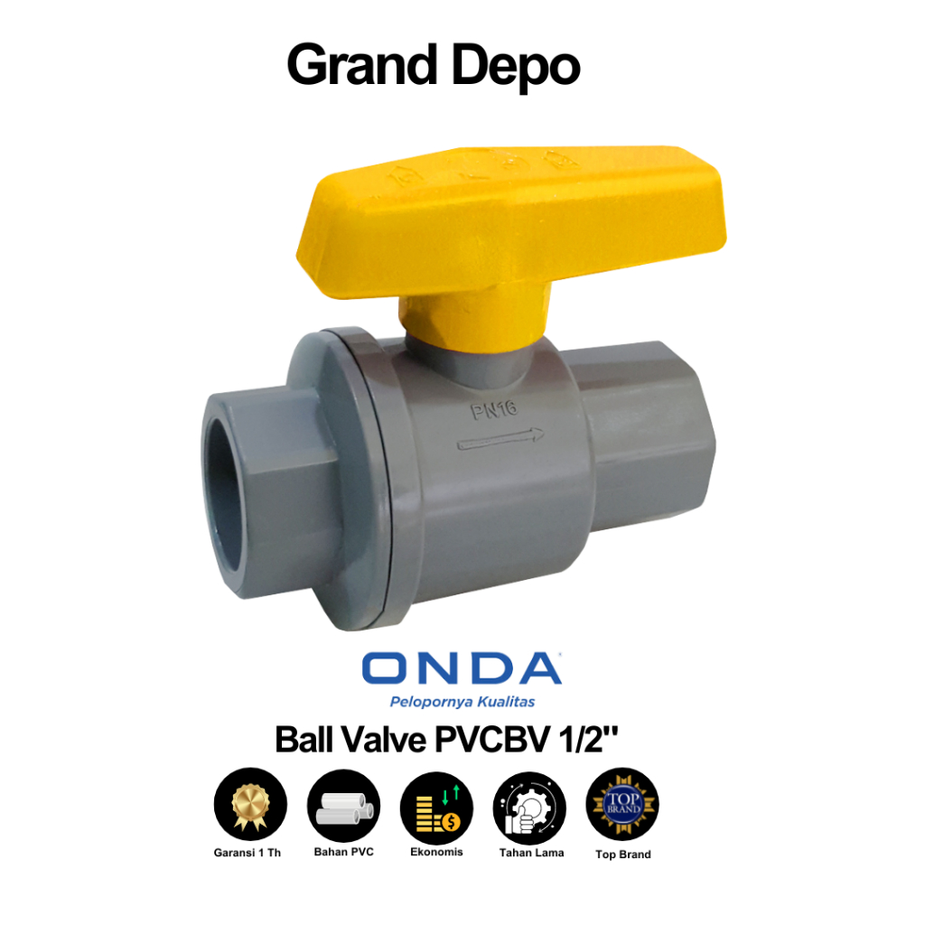 Jual Onda Ball Valve PVCBV 1/2" / Stop Kran Air Onda | Shopee Indonesia
