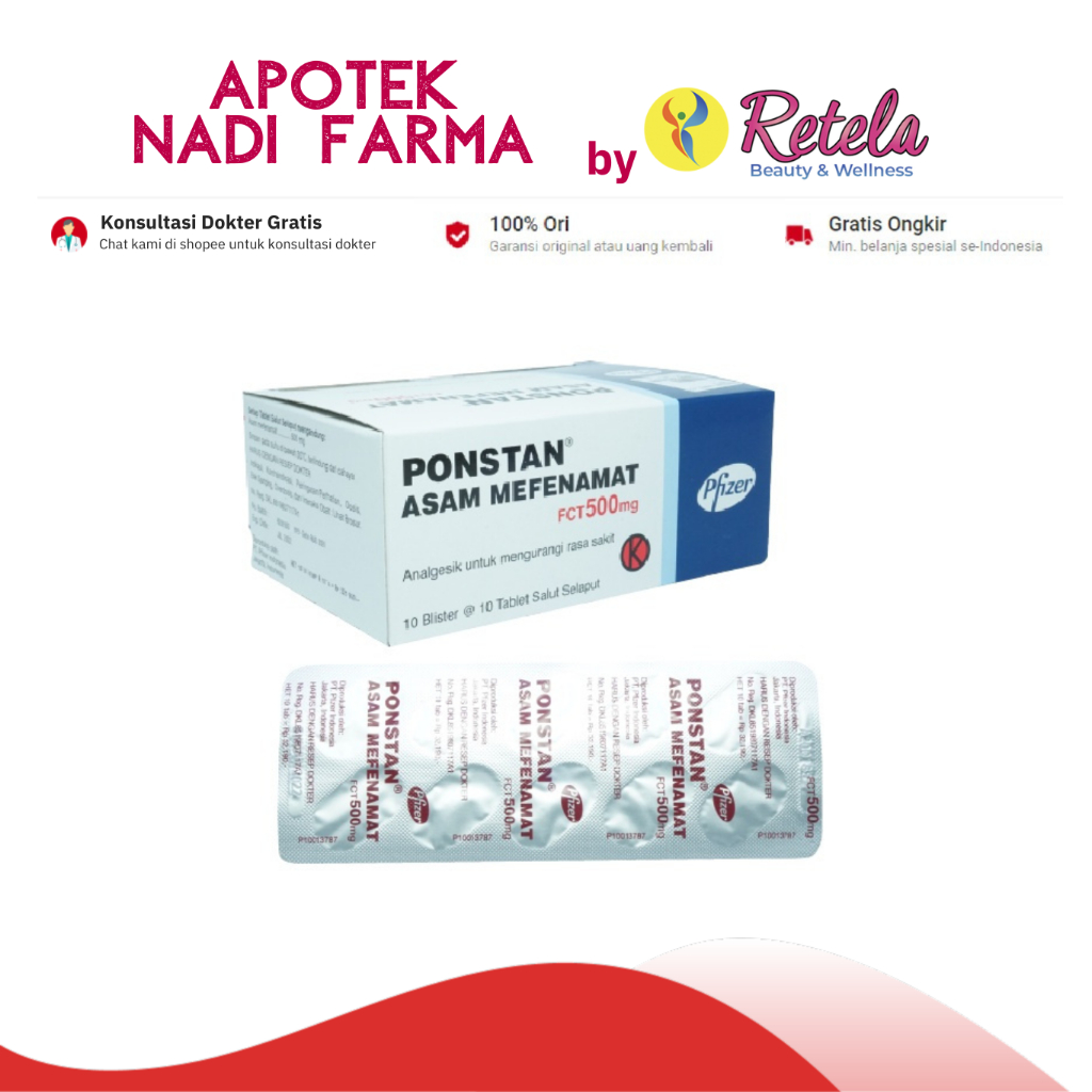 Jual PONSTAN 500MG 1 STRIP 10 TABLET | Shopee Indonesia