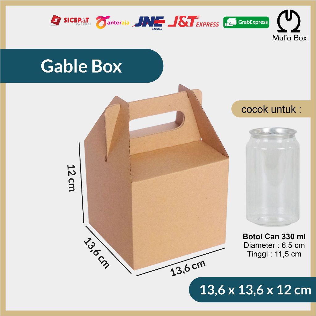 Jual Kardus Packing Jinjing / Gable Box 13,6 x 13,6 x 12 cm 4 Botol ...