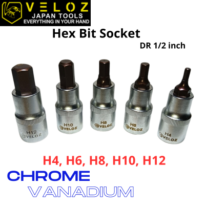 Jual Veloz Hex Bit DR 1/2" Mata Sok L H4 H5 H6 H8 H10 H12 Eceran Satuan ...