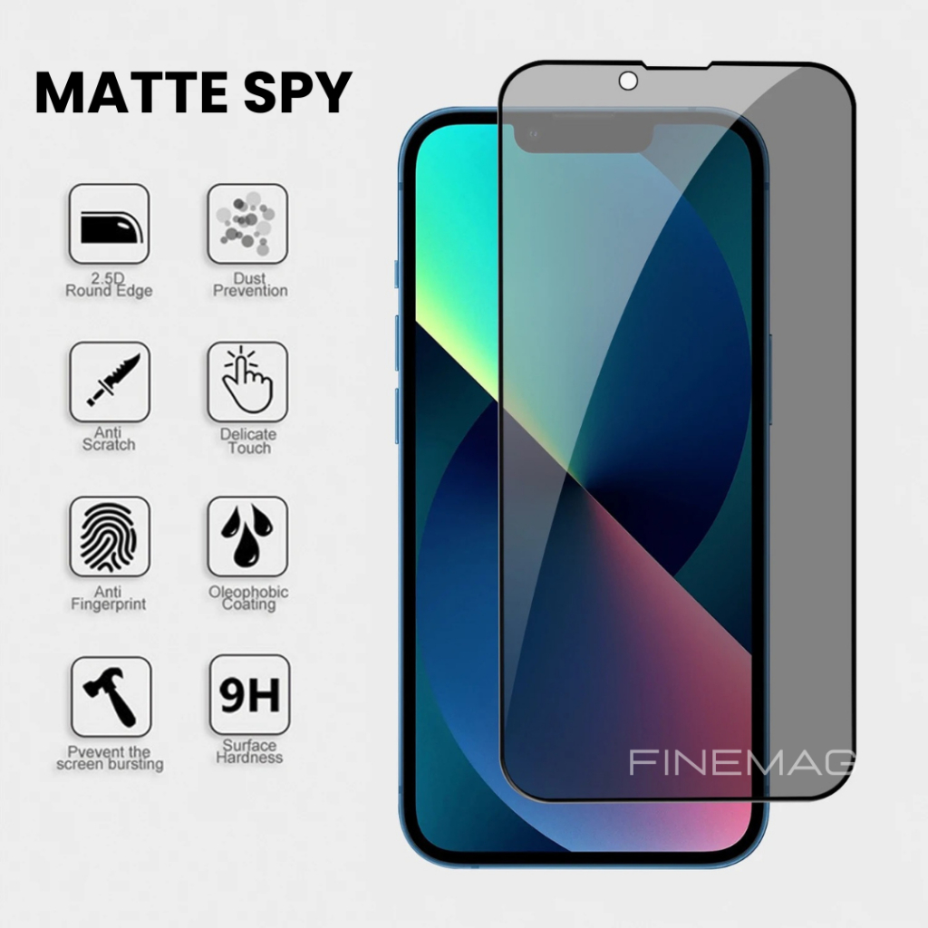 Jual FineMag - Privacy Matte Anti-Spy Profesional Gaming iPhone Tempered Glass HD Screen ...