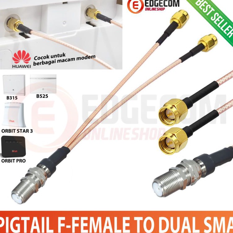 Jual KODE G73B Pigtail Modem Router B315 Orbit Pro B525 B31 F Female to ...