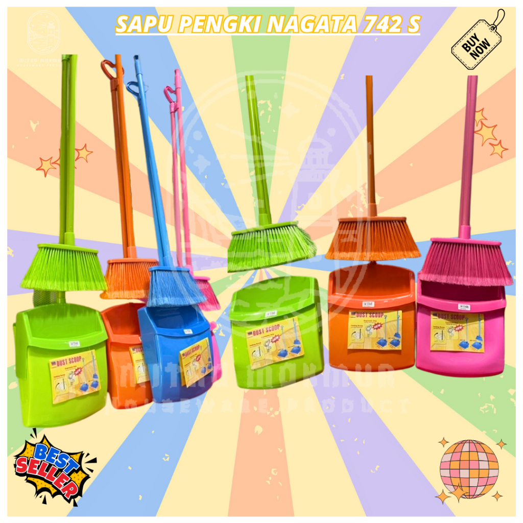 Jual NAGATA SAPU PLUS PENGKI 1 SET FLOORE BROOM WITH DUST PAN SET 742 S ...