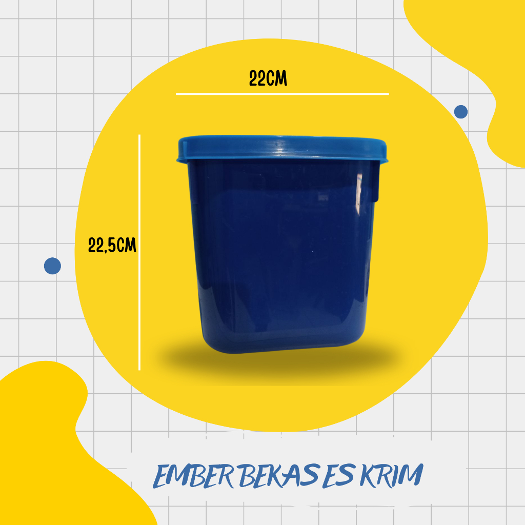 Jual Ember Box Es Krim Bekas 8 Liter Biru Kotak Tebal Penyimpanan Storage | Shopee Indonesia