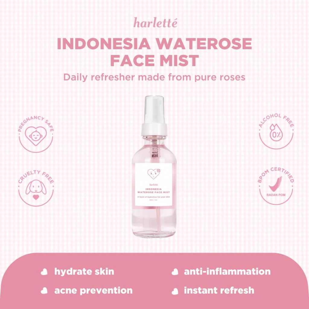Jual Harlette Indonesia Waterose Face Mist | Dry, Dehydrated ...