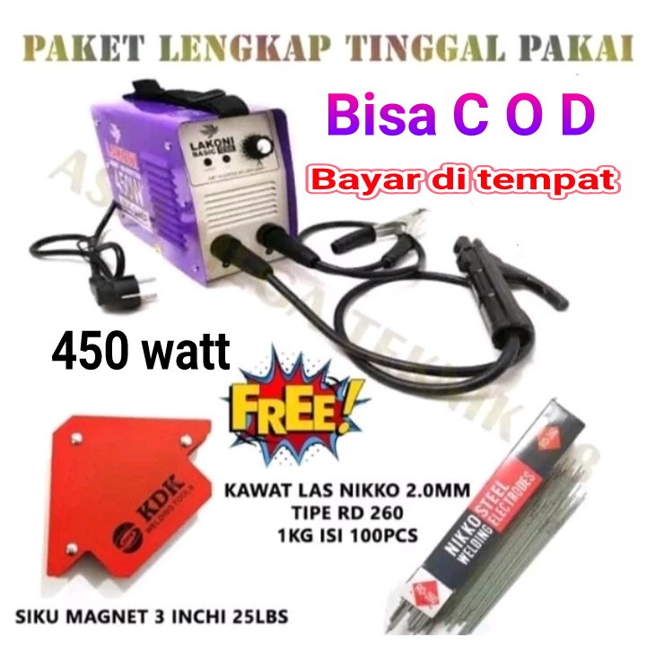 Jual NEW Lakoni Mesin Las Listrik 450 Watt Trafo Las Inverter Lakoni Basic 124iX 450 Watt FULL ...