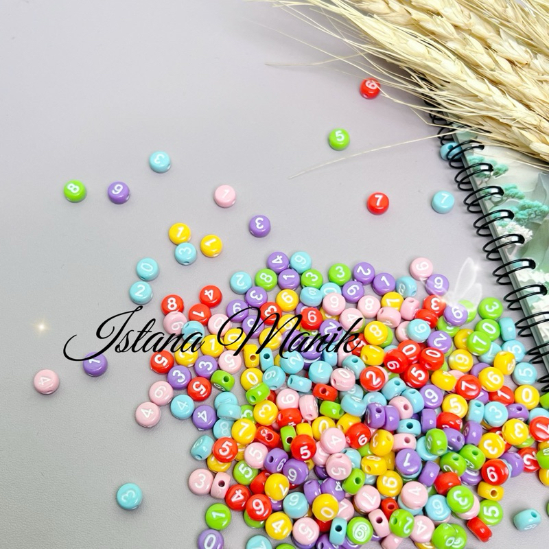 Jual Manik Mote Angka Bulat 0-9 Bahan Kerajinan DIY (15gr) | Shopee ...