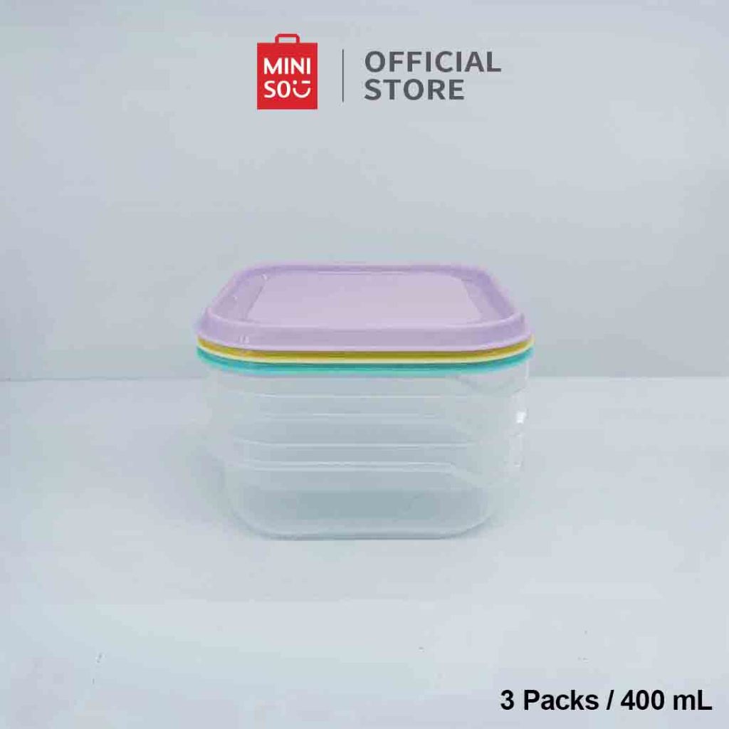 Jual Miniso X Color Crisper Square 4Pcs/180Ml Food Container Kotak ...