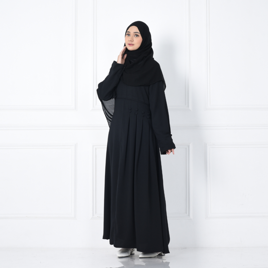 Jual SHABIYAN Gamis Abaya Hitam Wollycrape Polos 388 | Ersa | Shopee ...