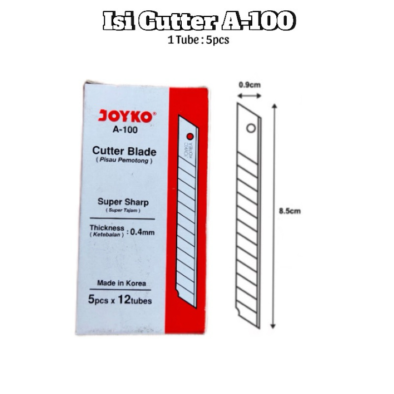 Jual Refill Cutter Joyko A100 / Isi Cutter Kecil Joyko / Refill Cutter Blade / Refill Pisau ...