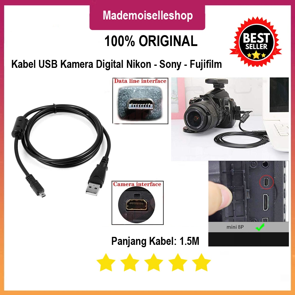 Jual Kabel USB Nikon UC-E6 - Kabel Data Kamera Sony - Olympus - Fujifilm - Casio - USB Cable for ...