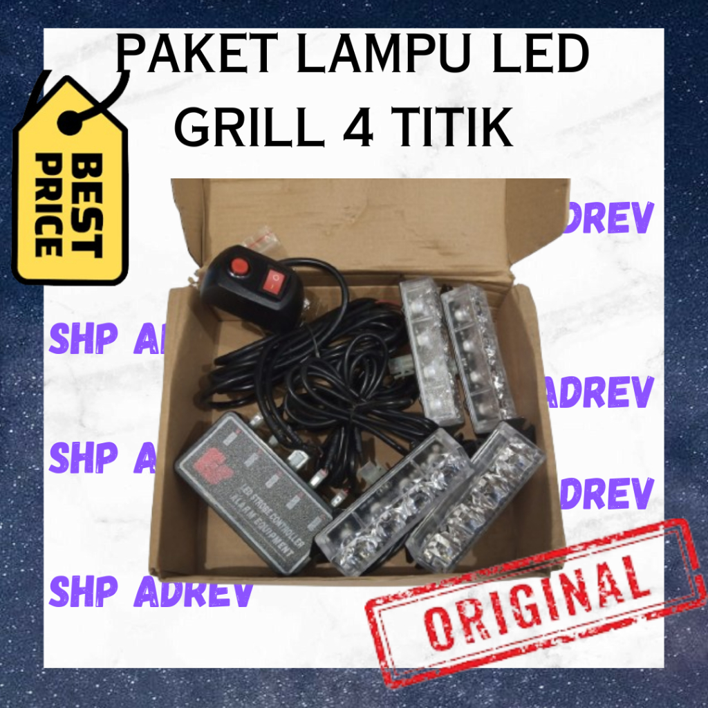 Jual TERBARUUU!! PAKET LAMPU LED GRILL 4 TITIK | Shopee Indonesia