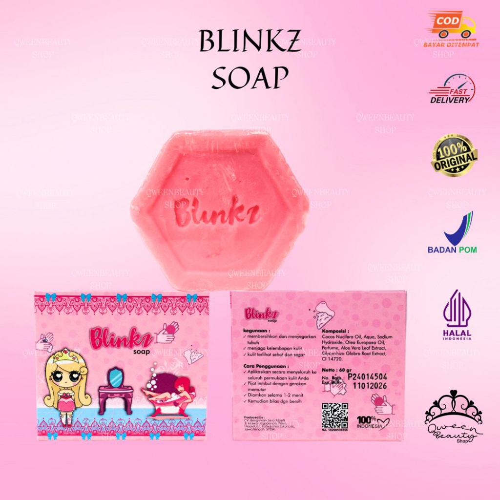 Jual Blinkz Soap BPOM - Sabun Pencerah Wajah dan Badan 60gr | Shopee ...