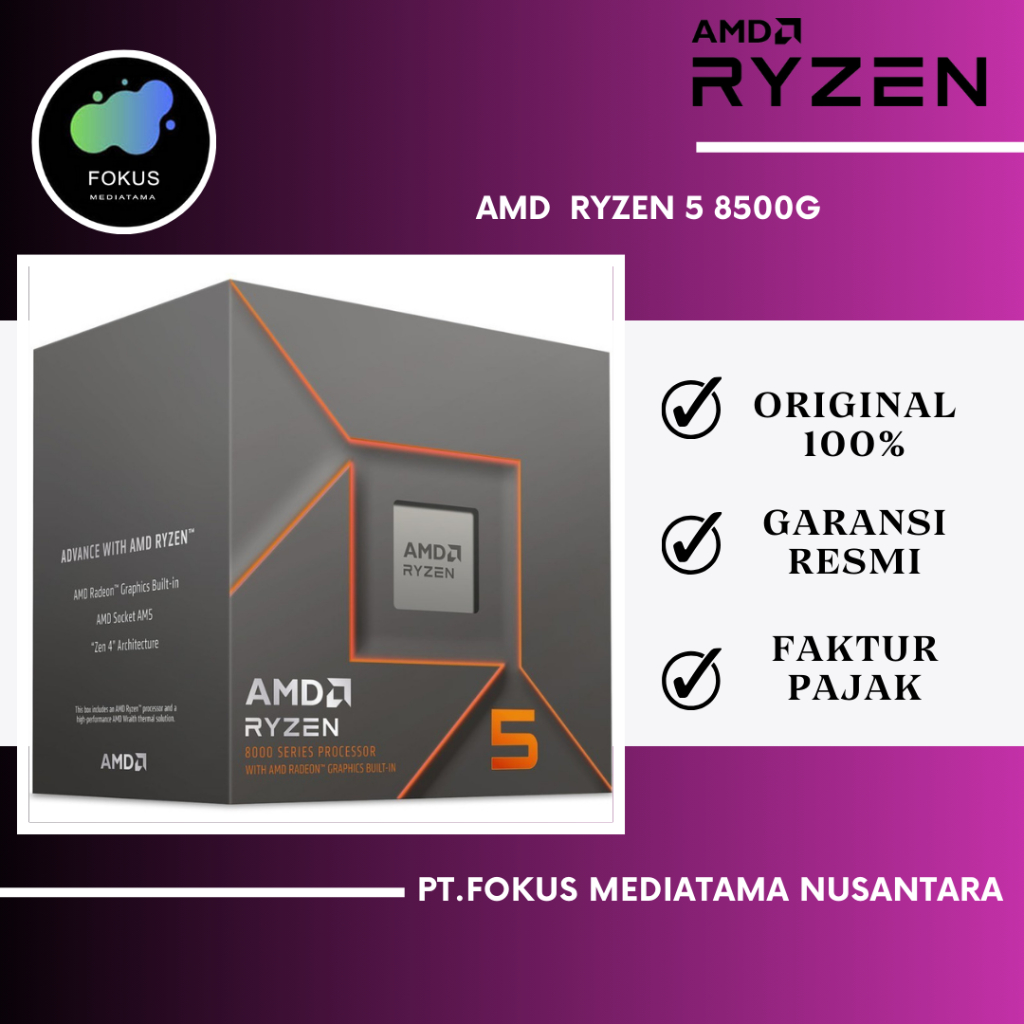 Jual AMD Ryzen 5 8500G 3.5Ghz Up To 5.0Ghz Cache 16MB 65W AM5 [Box ...