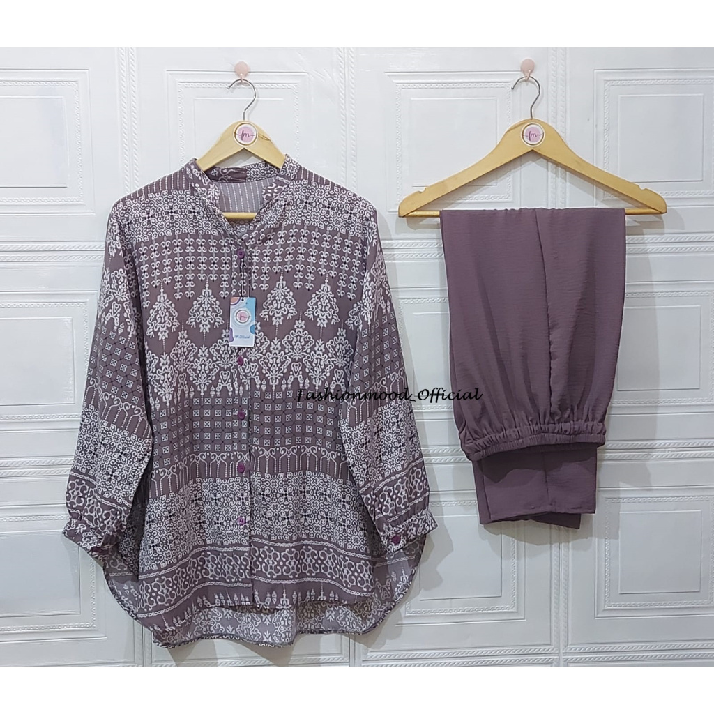 Jual ONE SET RAYON CRINKLE AIRFLOW SETELAN // SETELAN RAYON CRINKLE ...