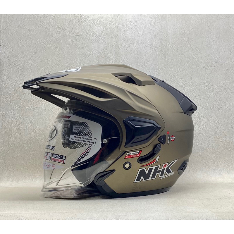 Jual HELM NHK PREDATOR CRYPTON SOLID STAR GRAY DOF - HELM NHK HALF FACE ...