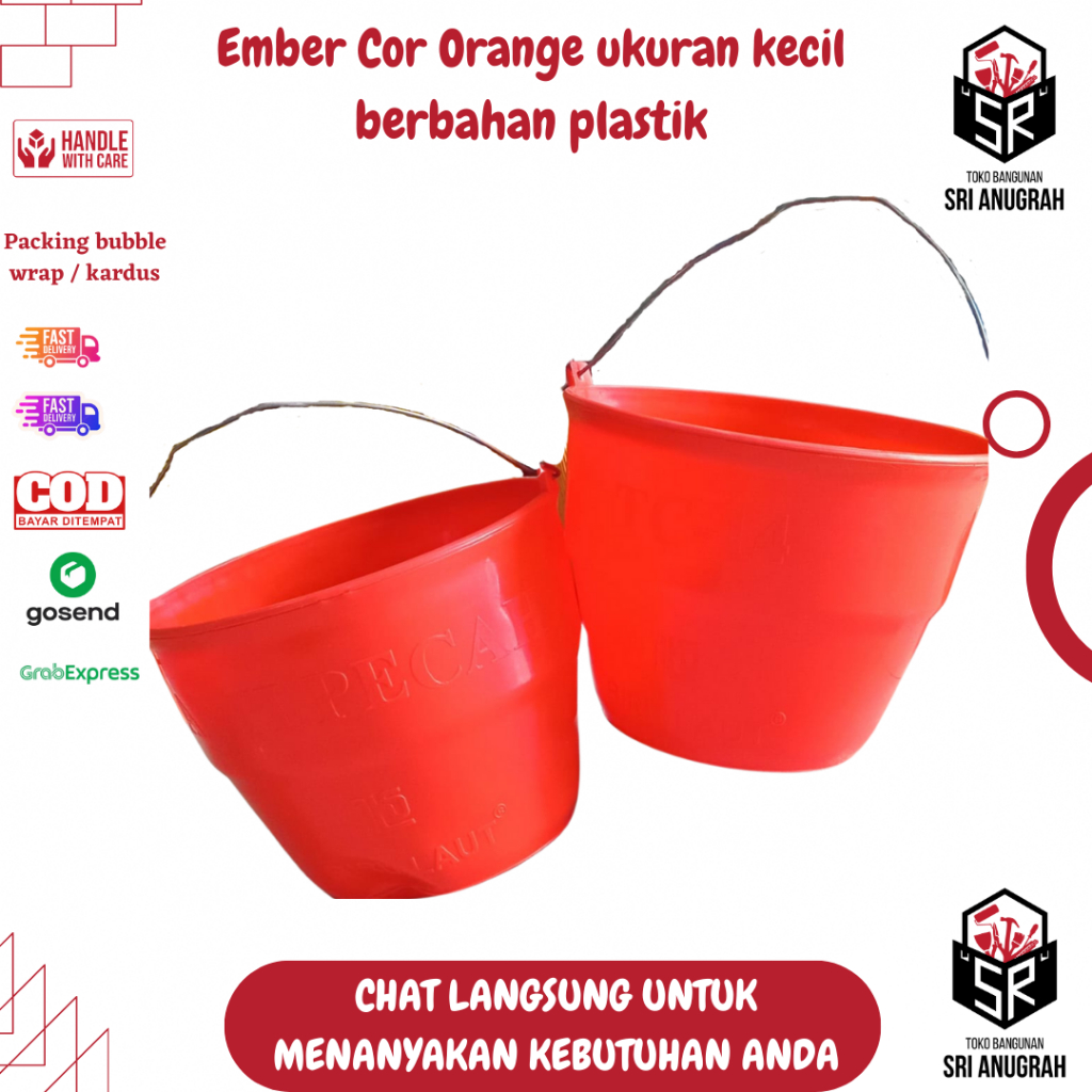 Jual Ember Cor Orange Kecil Berbahan Fiber Anti Pecah | Shopee Indonesia
