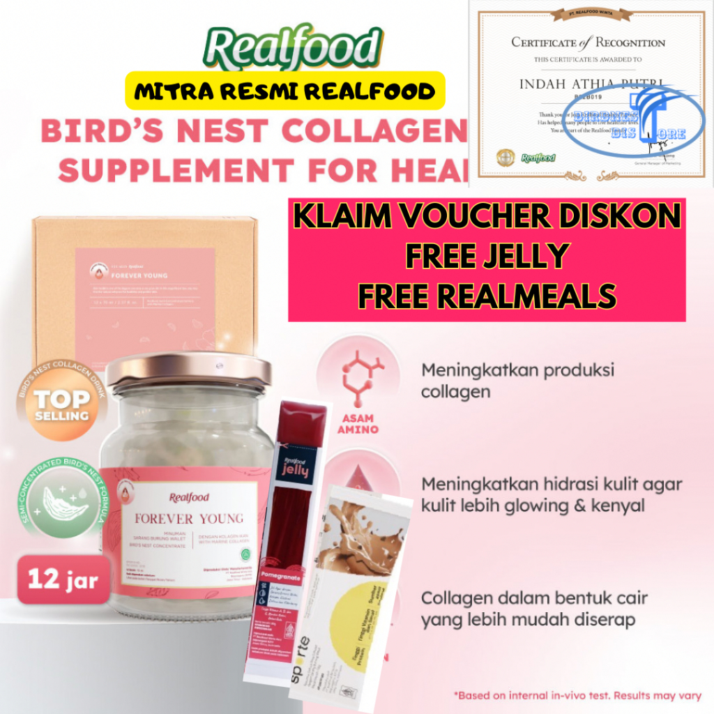 Jual REALFOOD FOREVER YOUNG 12 JAR BONUS 2 SACHET (MINUMAN SARANG ... Jual REALFOOD FOREVER YOUNG 12 JAR BONUS 2 SACHET (MINUMAN SARANG ...