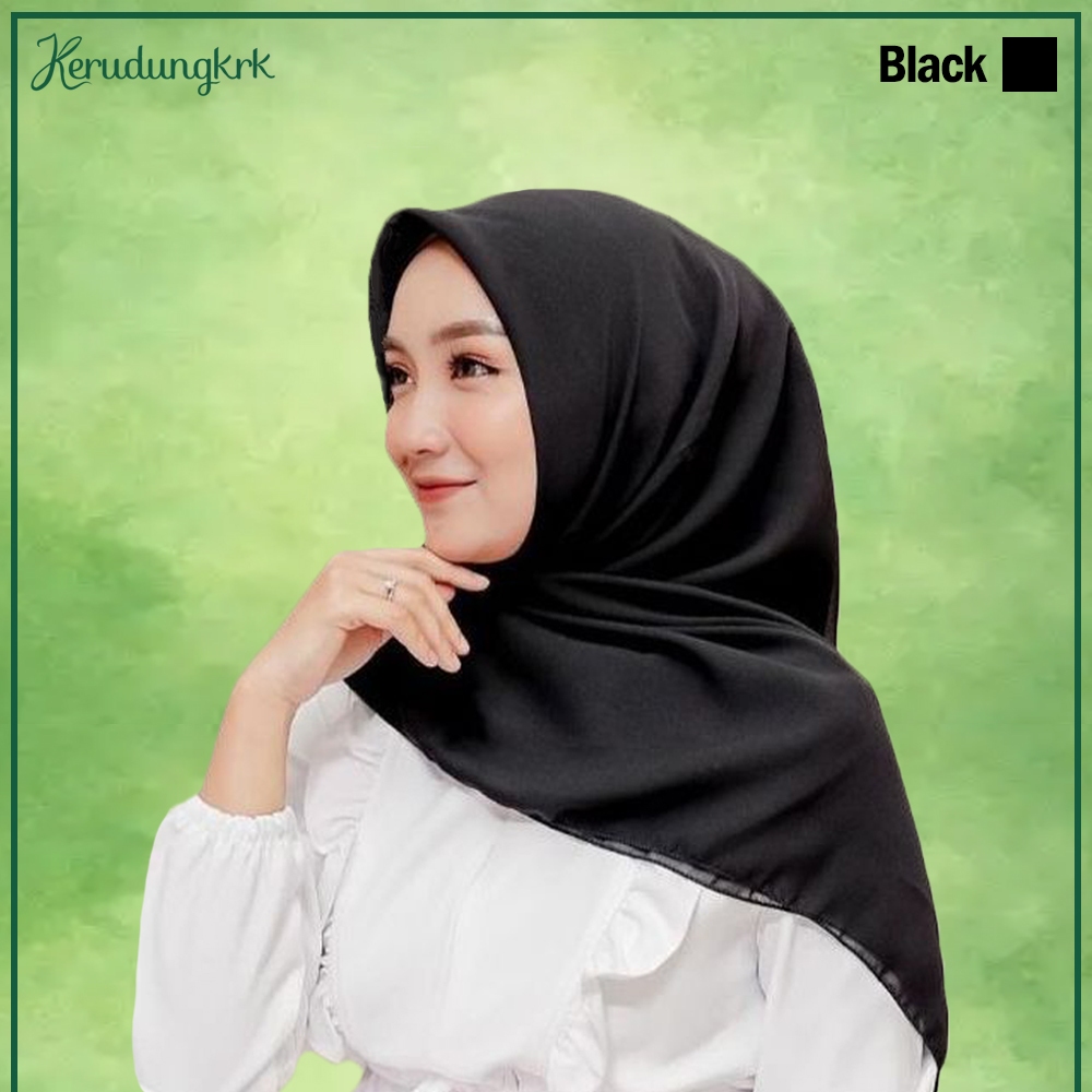 Jual tokoKRK Kerudung Segi Empat Hitam Putih Polycotton Premium Hijab ...