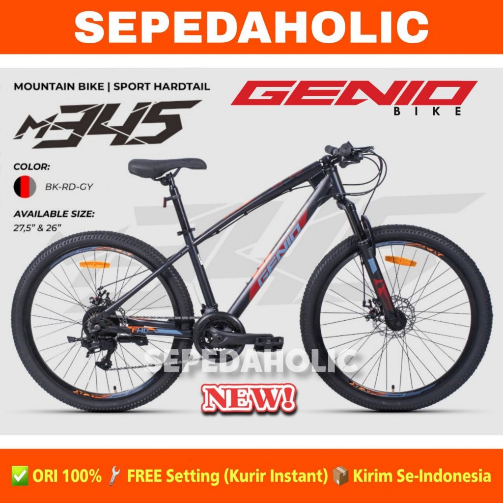 Jual Sepeda Gunung MTB GENIO M 345 M345 Ukuran 26 & 27.5 Inch BY UNITED | Shopee Indonesia