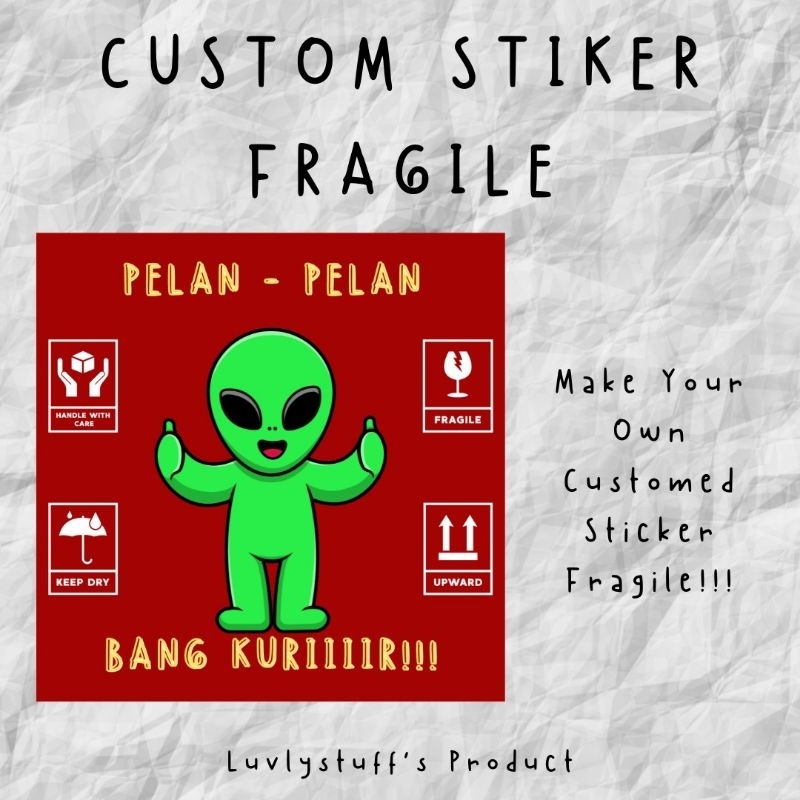 Jual [20 Pcs] Custom Fragile Sticker Paket Glossy Stiker Paket