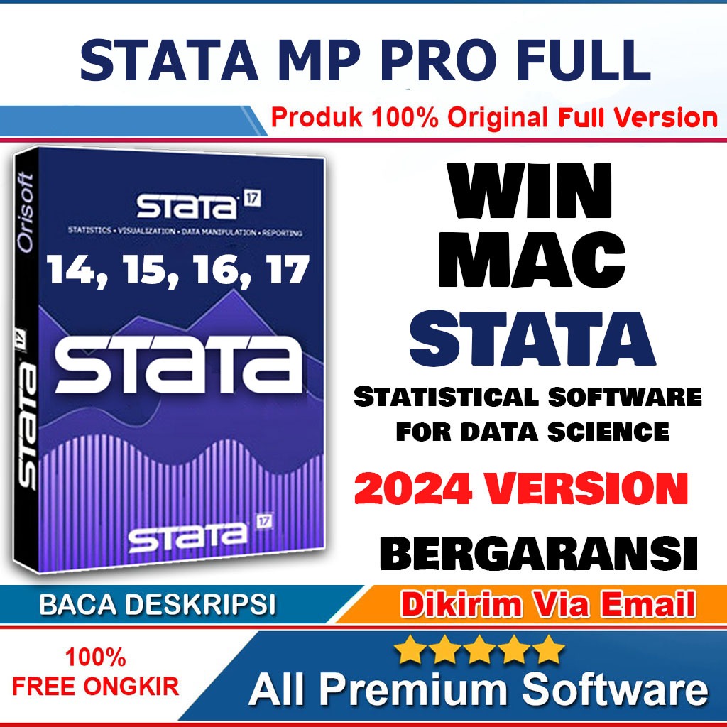 Jual Stata 17 - Stata 16 - Stata 15 - Stata 14 - STATA Statistik - Stata 18 MP Full Bergaransi ...